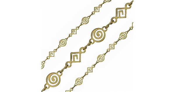 Antique Gold Chain Swirl/Diamond Shape Unfinished - 1m